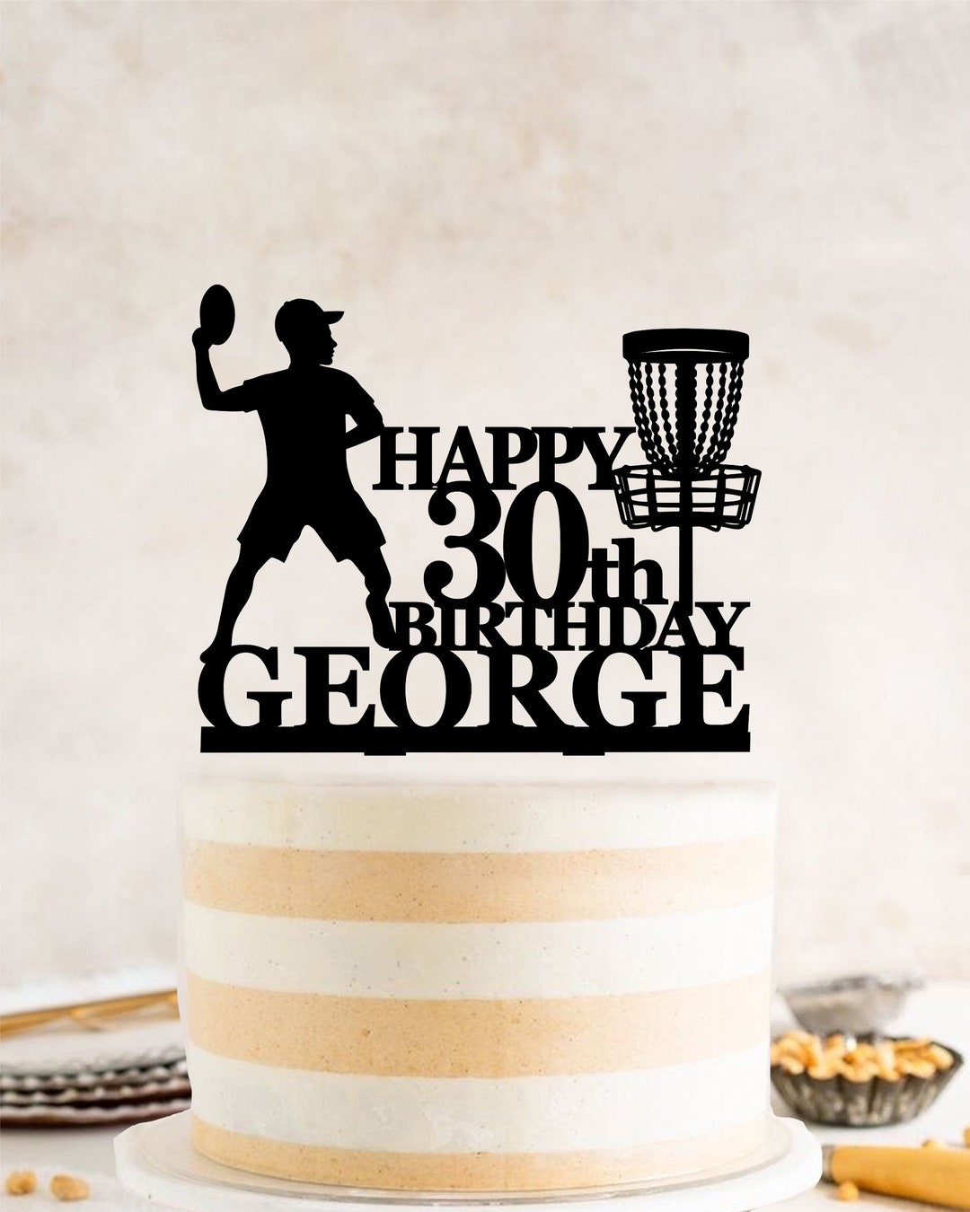 Disc Golf Cake Topper, Frisbee Birthday Cake Topper, Disc Golf Custom ...