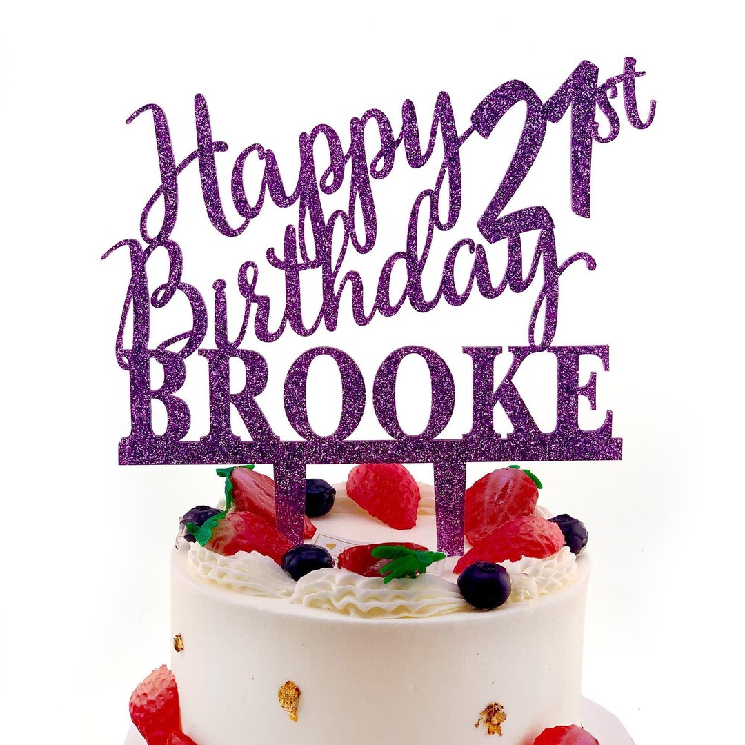 Happy Birthday Cake Topper: Handmade Acrylic or Wood - Etsy