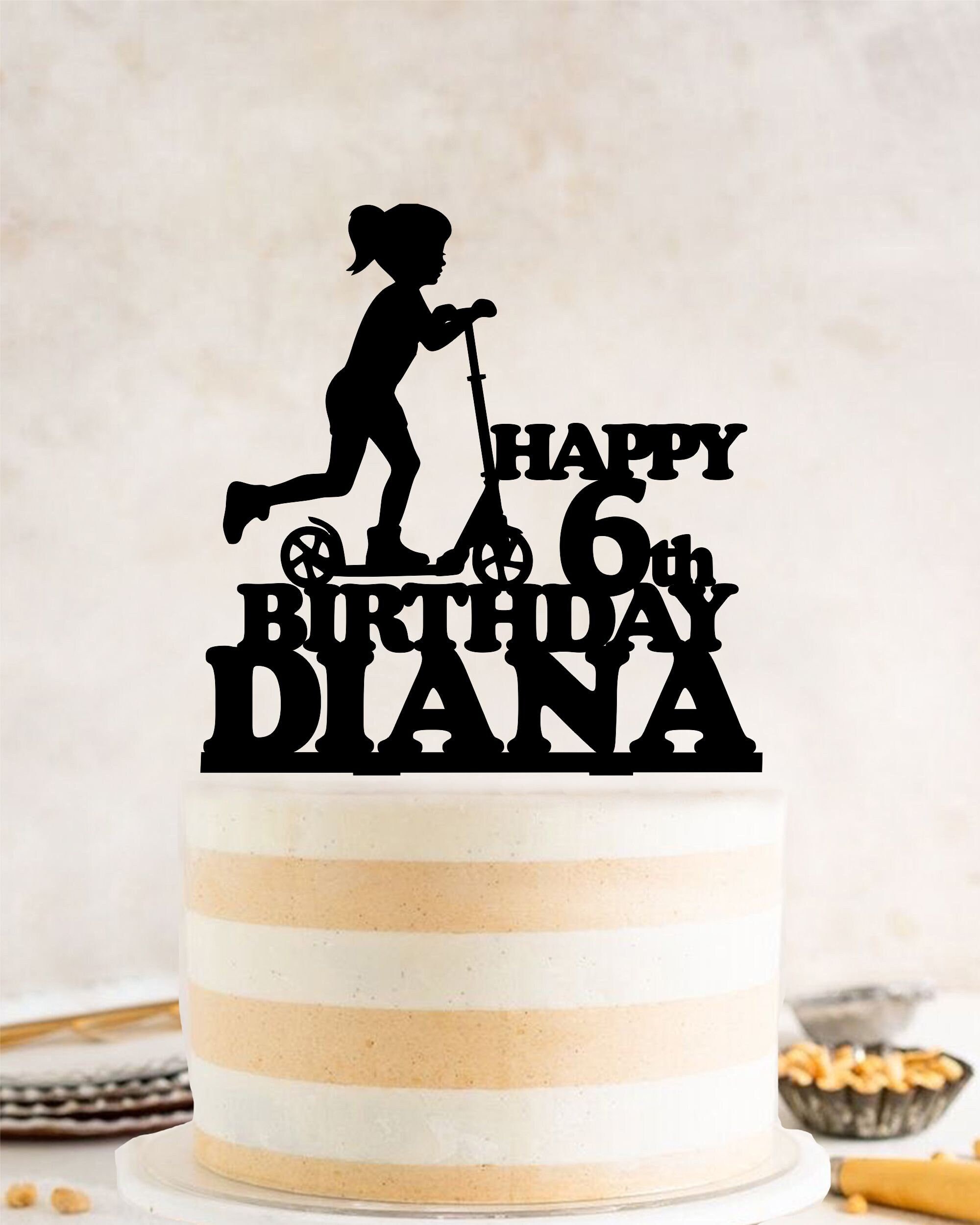 Scooter Cake Topper, Push Scooter Birthday Party Decor, Girls Birthday ...