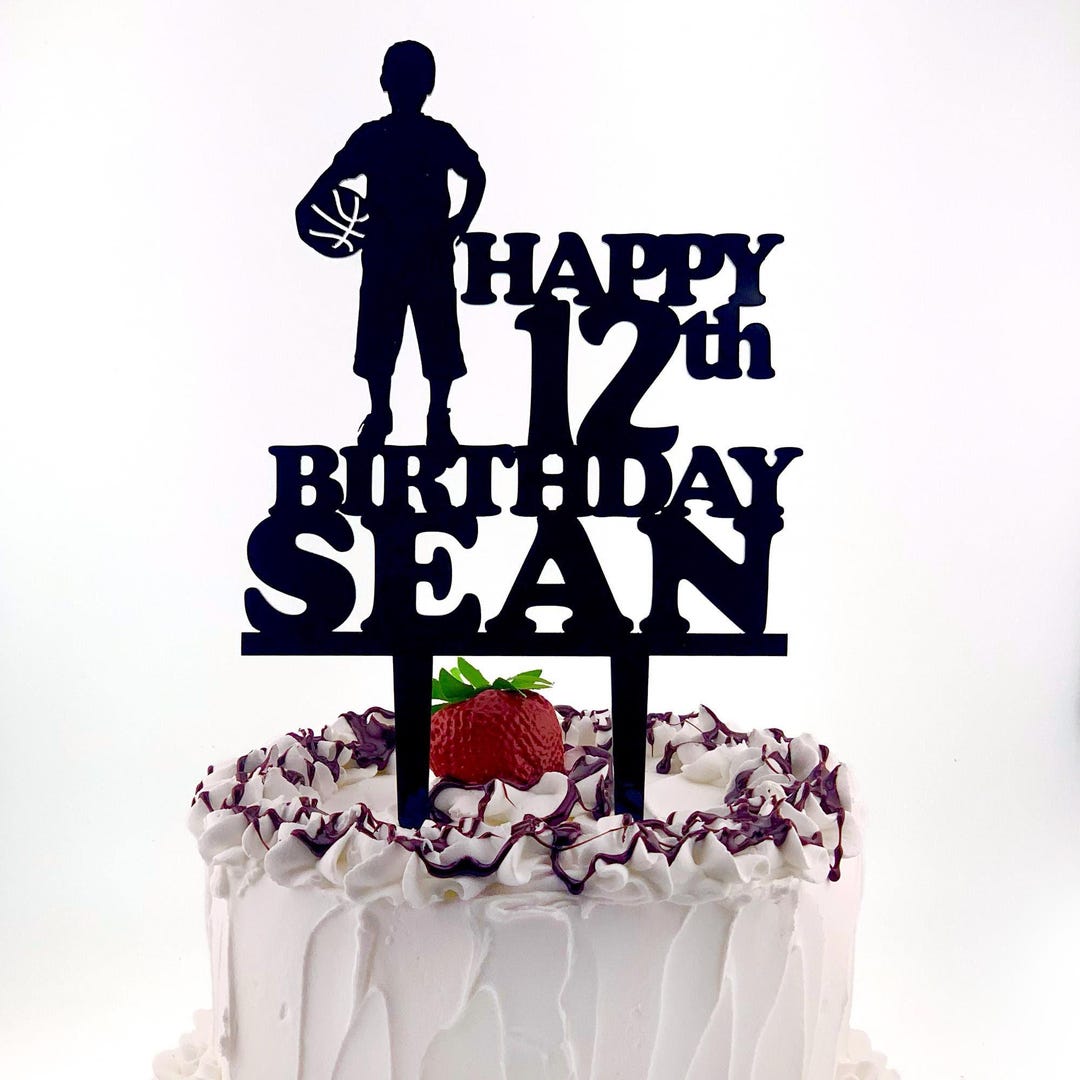 Boys Basketball Cake Topper, Boys Birthday Cake Topper, 10th Birthday ...