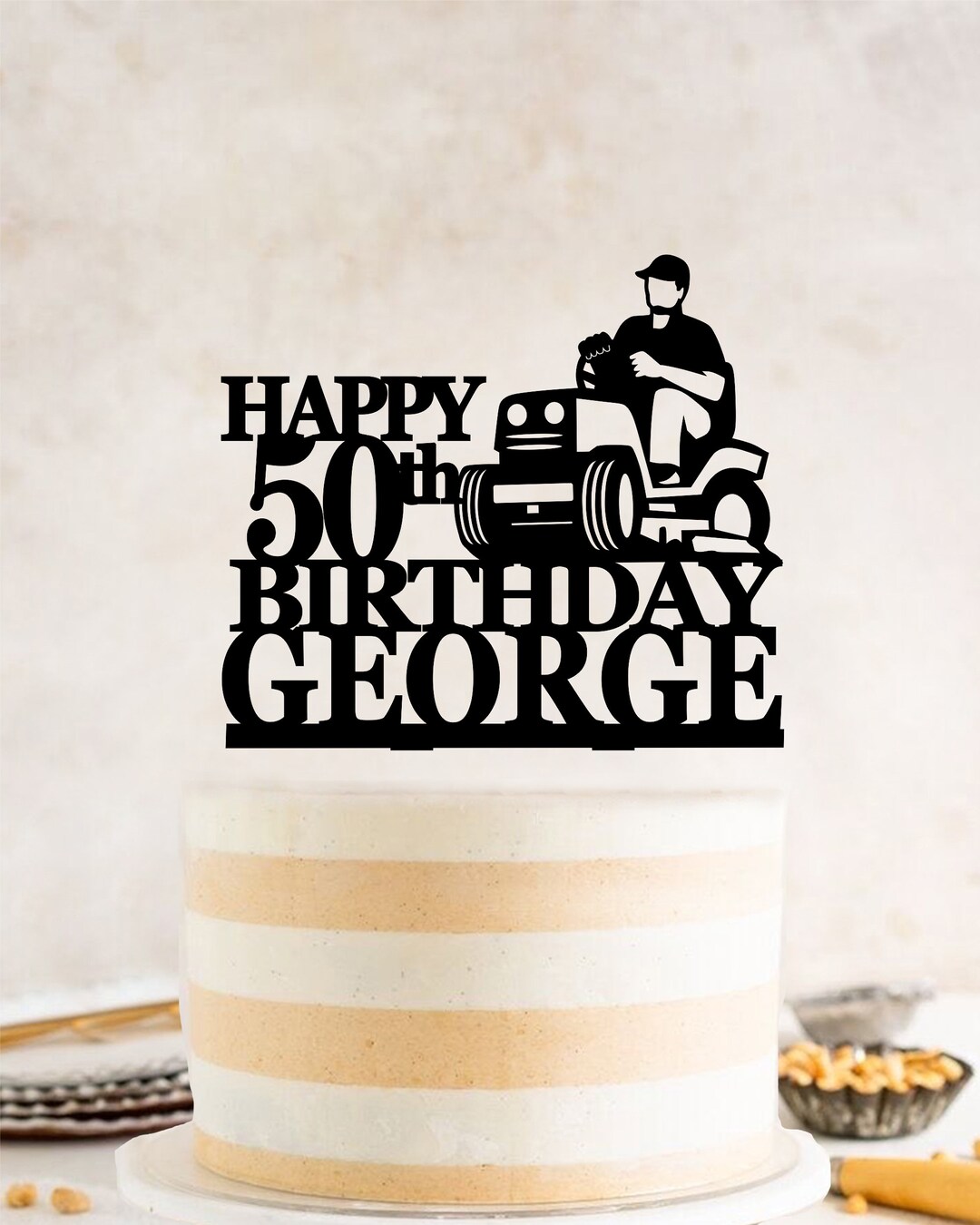 Lawn Mower Cake Topper, Custom Lawn Mower Freak Birthday, Custom ...