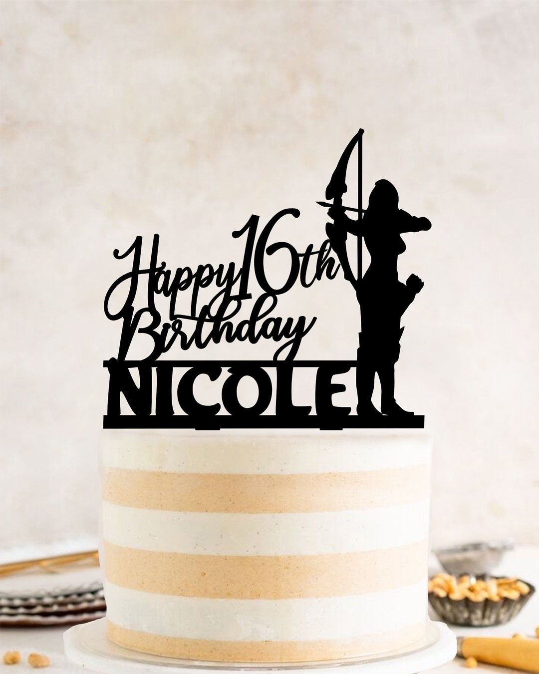Archer Cake Topper, Birthday Cake Topper, Archer Girl Birthday Party ...
