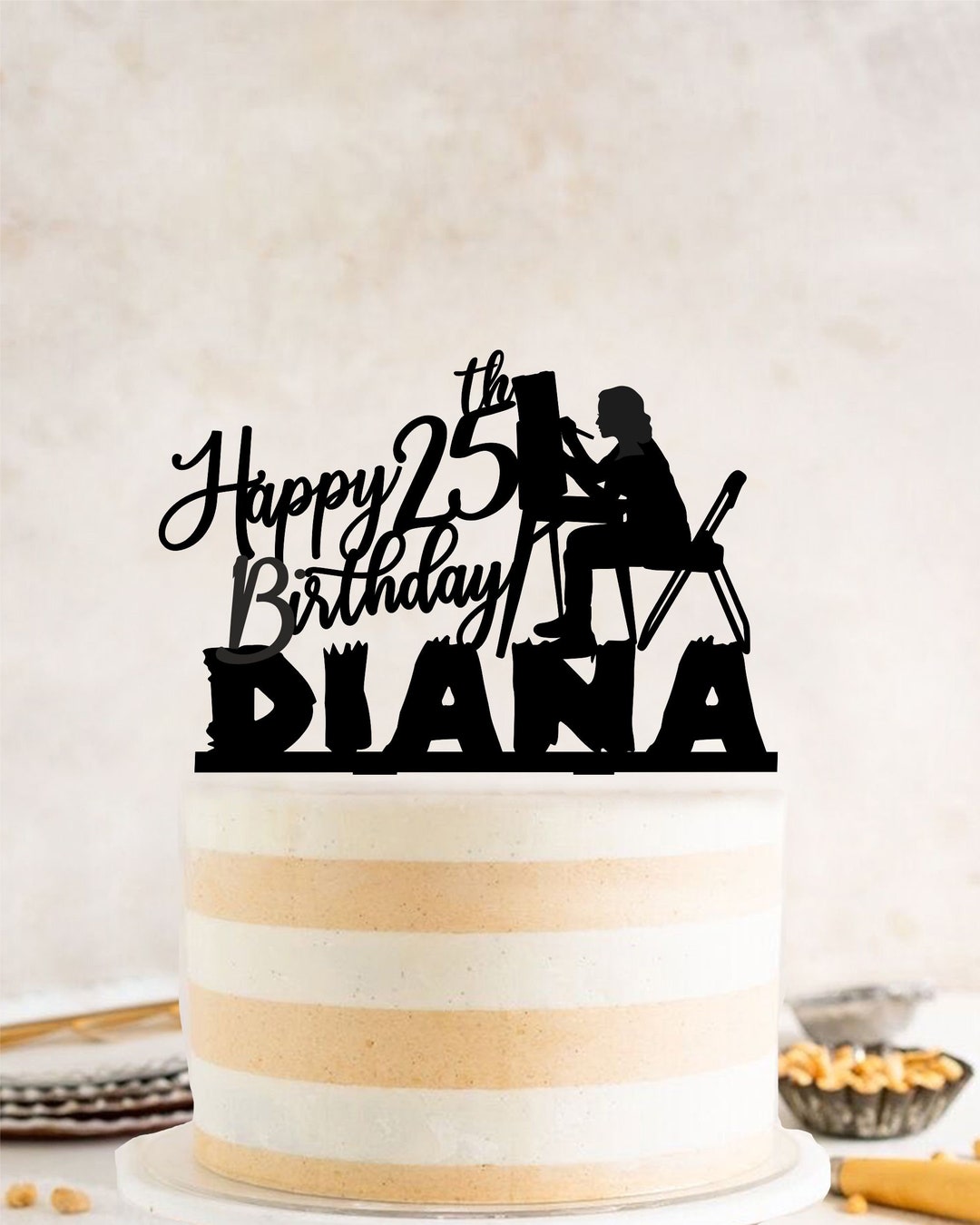 Painting Party Cake Topper, Art Easel Birthday Cake Topper, Art Cake ...