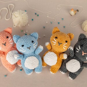 Blue Crochet Cat Plushie, Stuffed Cat Plush Toy, Gift for Kids - Etsy