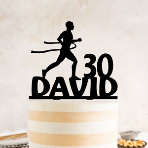 Male Runner Birthday Cake Topper, Custom Running Man Cake Topper ...
