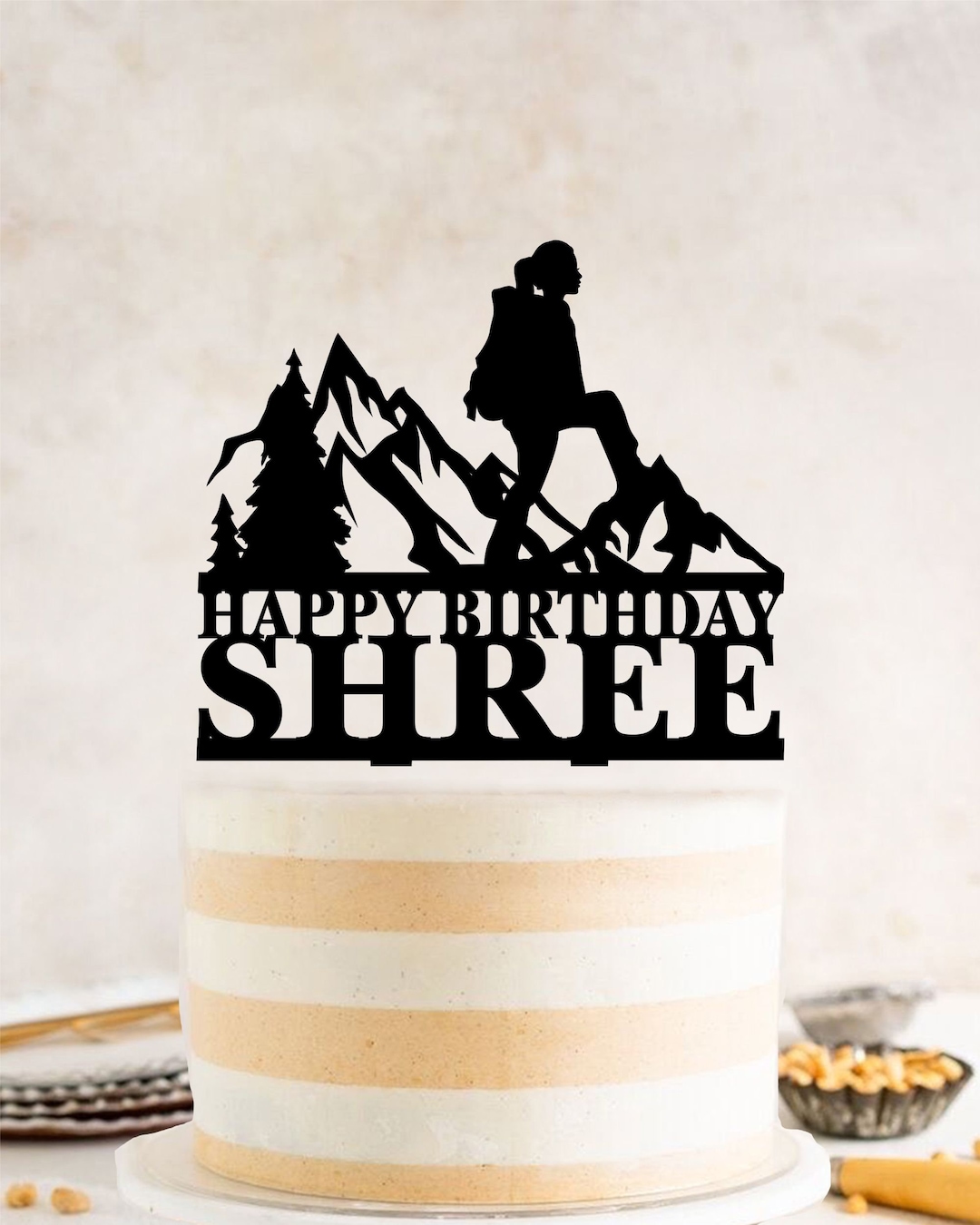 Hike Adventure Cake Topper, Birthday Cake Topper, Climber Cake Topper ...