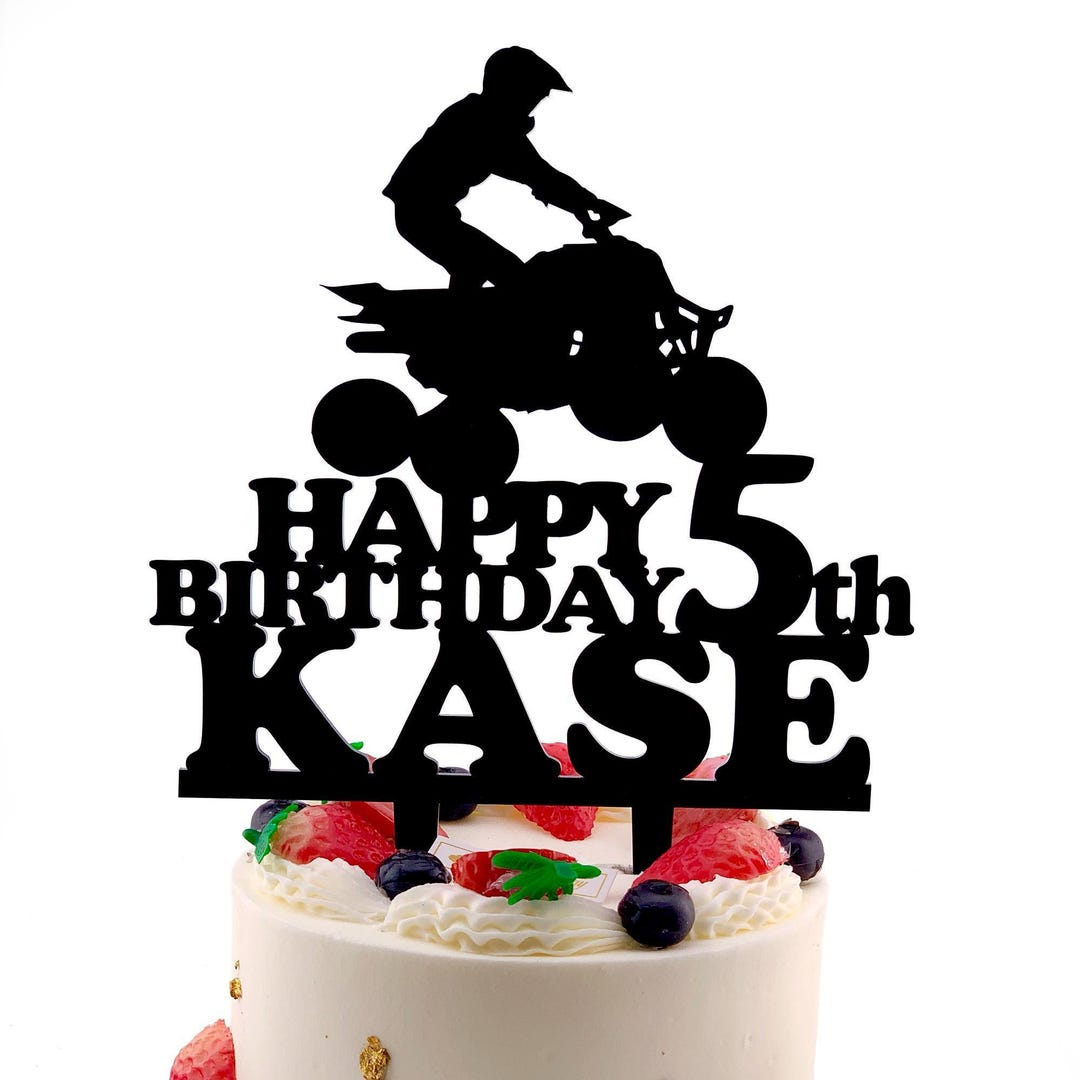 Personalized ATV Birthday Cake Topper: Quad Racer Party Decor - Etsy