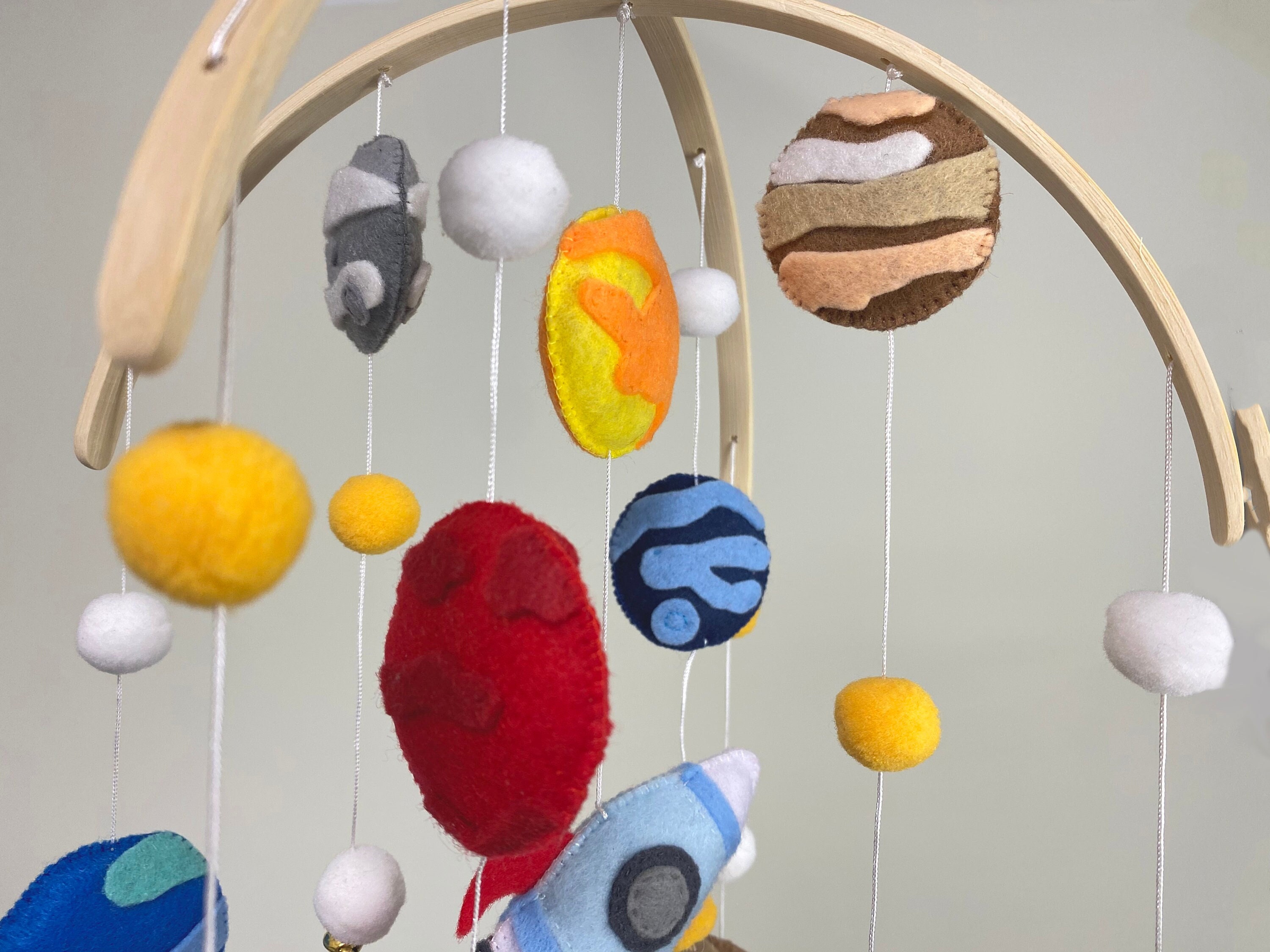 Solar System Baby Mobile Felt Spaceship and Planets Crib Decoration ...