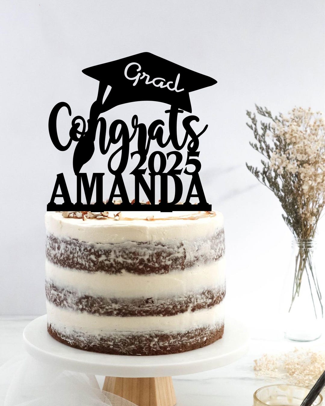 Custom Graduation Cake Topper, Graduation Party Cake Topper, Congrats ...
