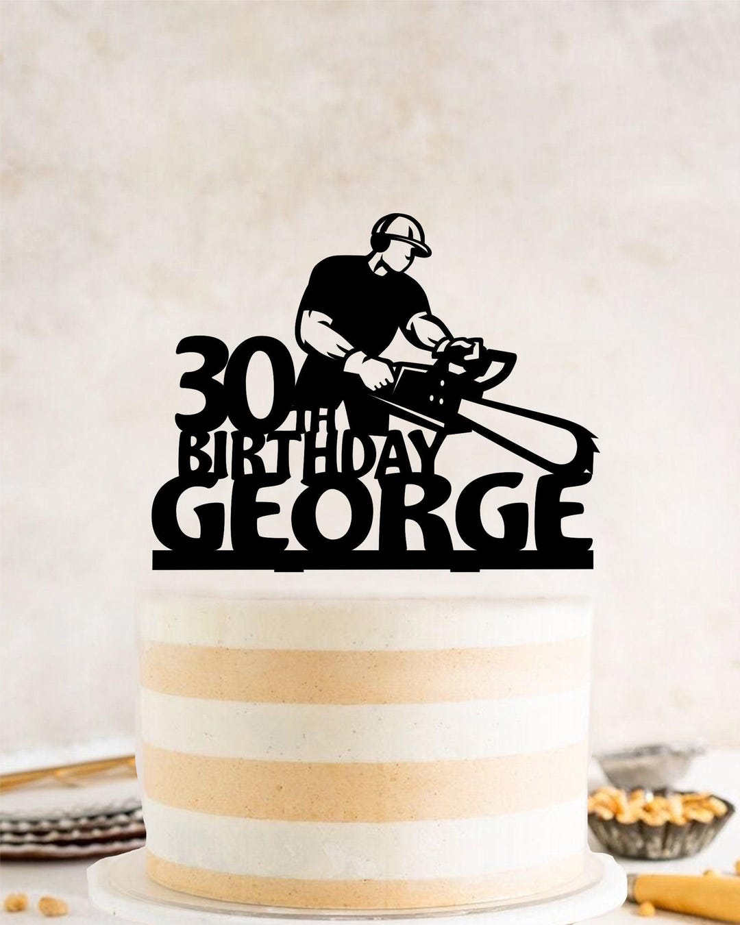 Chainsaw Cake Topper, Lumberjack Birthday Cake Topper, Timber Jack Cake ...