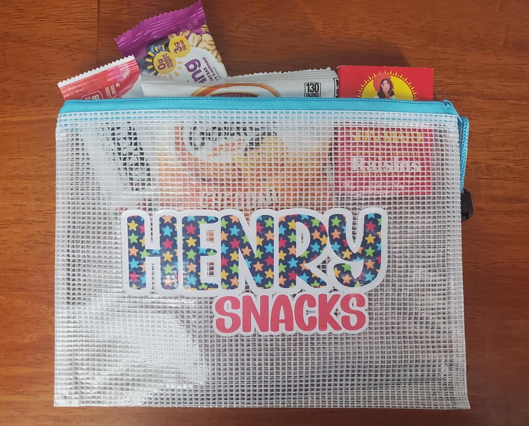 KIDS SNACK POUCH, Personalized Snack Bag, Water Resistant Bag, Snack ...