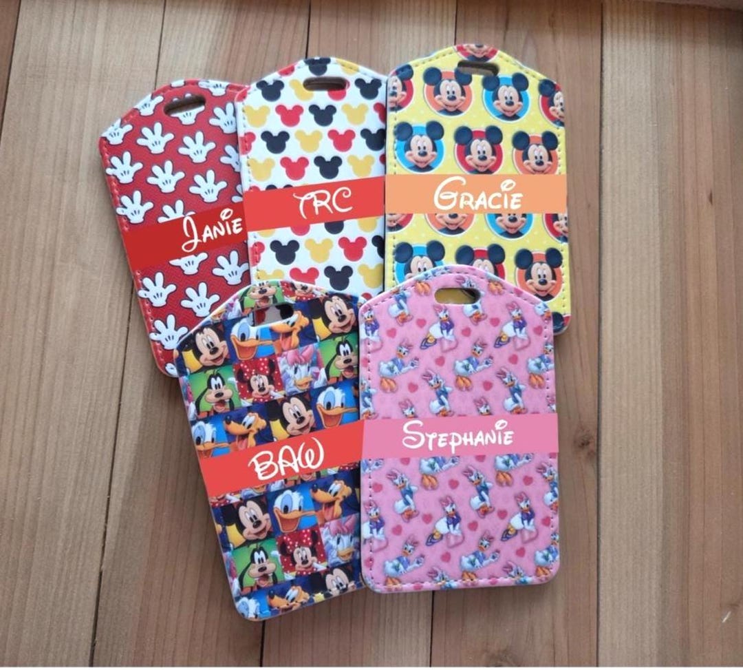 DISNEY LUGGAGE Tags, Custom Magical Prints, Vegan Leather, Travel ...