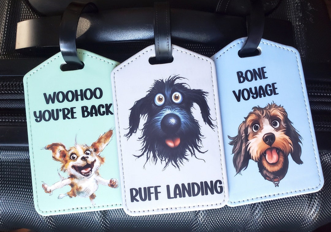 QUIRKY DOG LUGGAGE Tag Dog Lovers Travel Tag Pet Parent Gift Witty Dog ...
