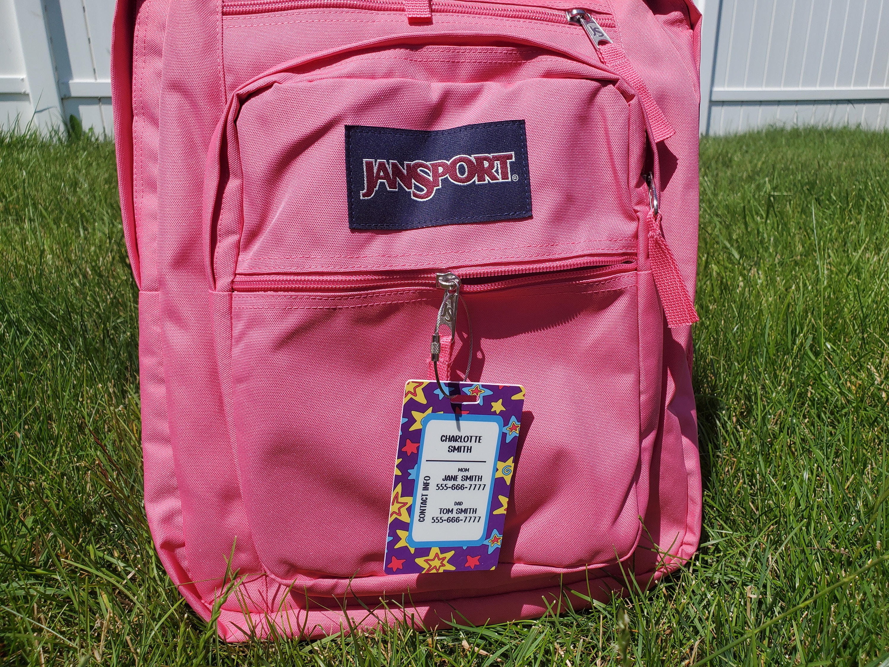 Custom Emergency ID Tag for Kids Backpacks School Safety & Contact ...
