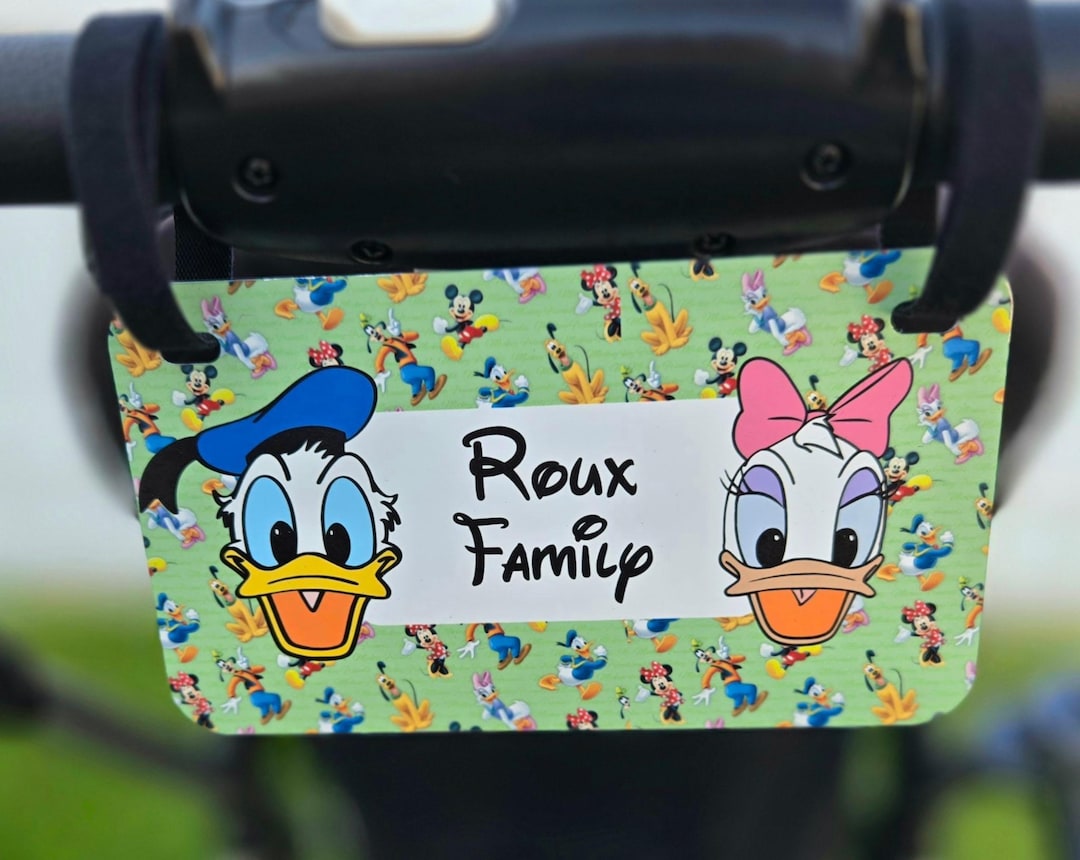 Personalized Disney Stroller Sign and Bag Tag, Family Theme Park ID - Etsy