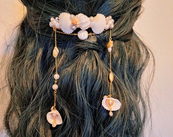 Shell Hair Barrette, Seashell Hair, Shell Clip, Mermaidcore, Beach Hair ...
