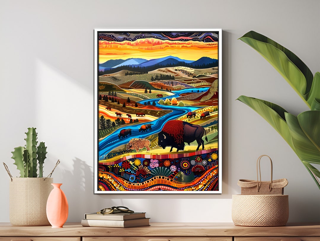 Spirit of the Plains: Dot Art Aboriginal Inspired Buffalo - Indigenous ...