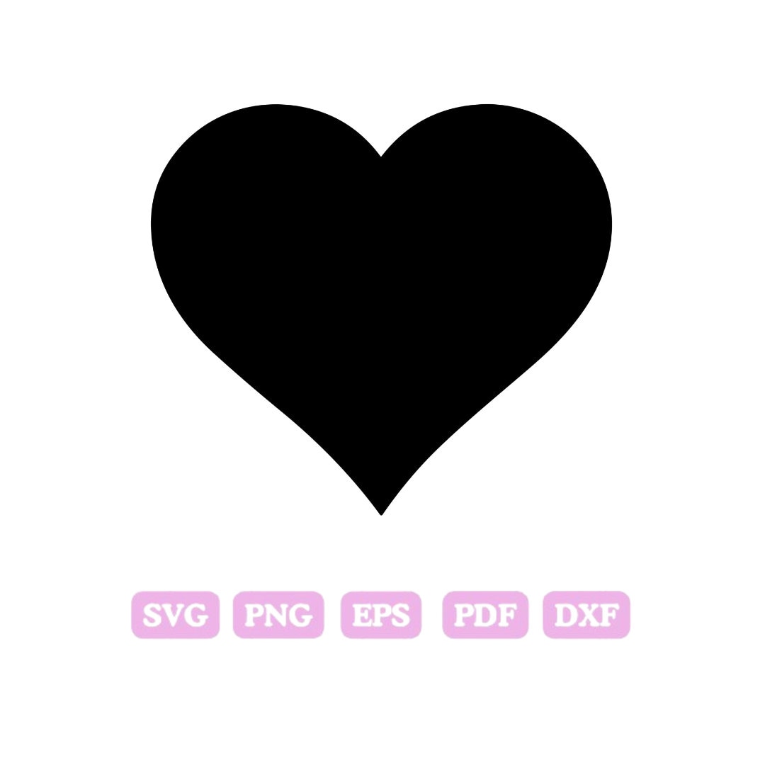 Black HEART Design, Simple Heart DOWNLOAD Hand Drawn Heart, Svg Png Dxf ...