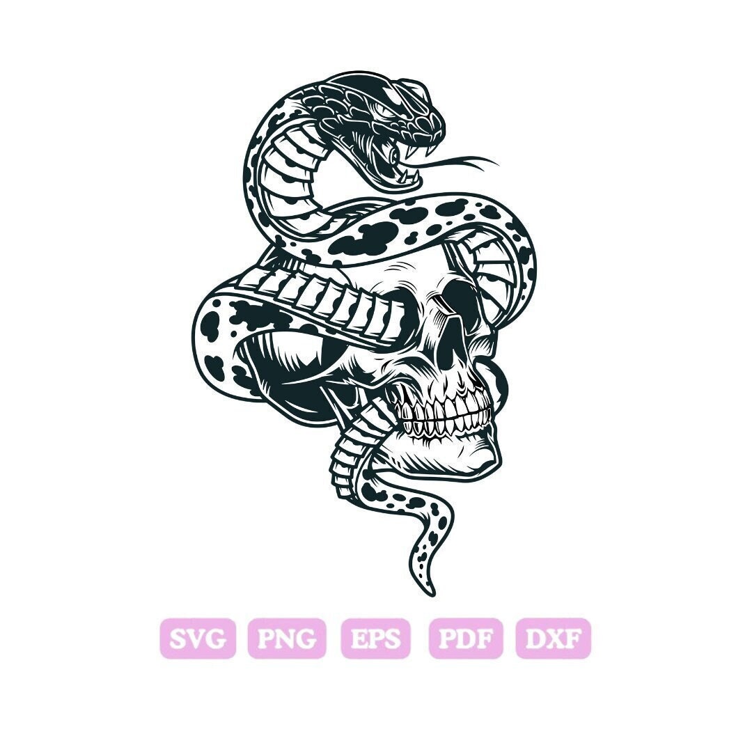Skull Snake Svg, Snake Skull Svg, Skull Svg, Snake Svg, Skull Clipart ...
