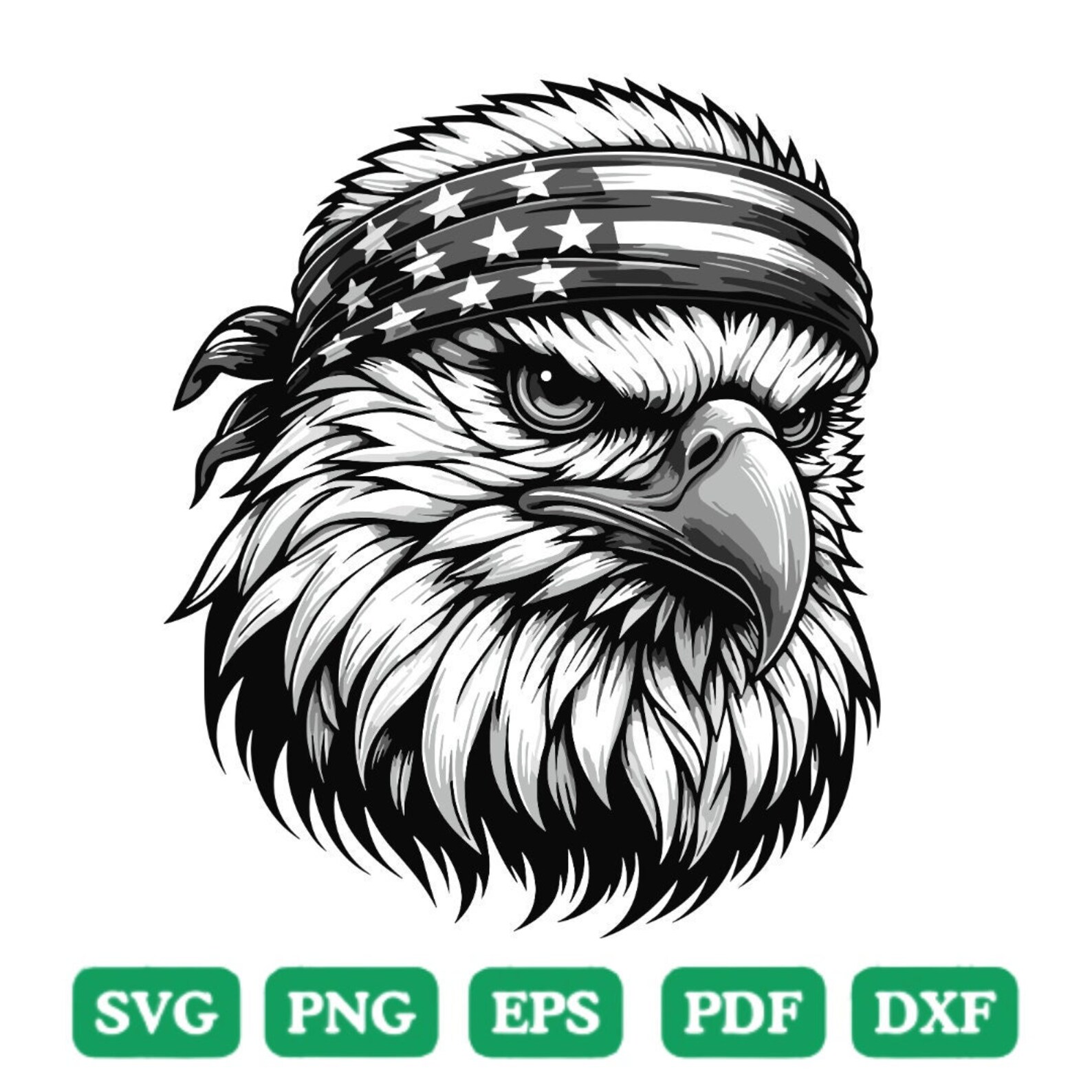 Eagle Head SVG File, Eagle Head DXF, Eagle Head Png, Bald American ...