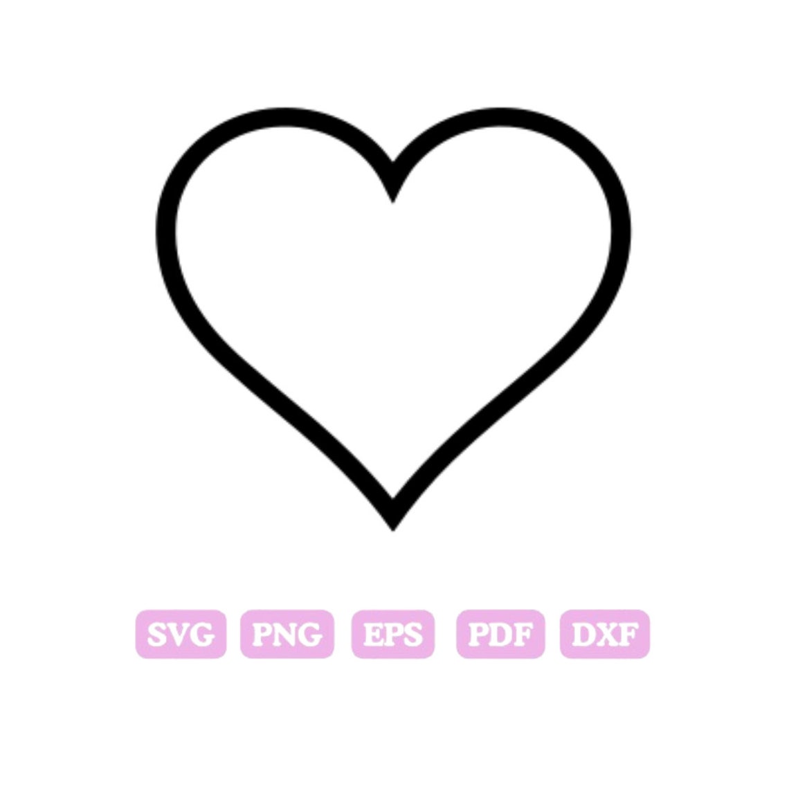 HEART Outline Design, Simple Heart DOWNLOAD, Hand Drawn Heart, Svg Png ...