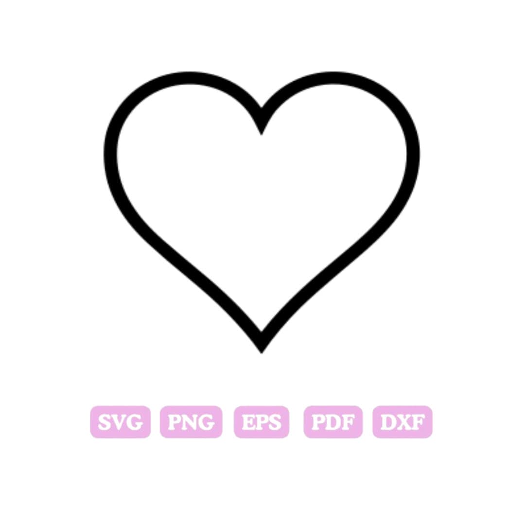 Heart Outline Vector, Hand Drawn Design (digital Download) - Etsy