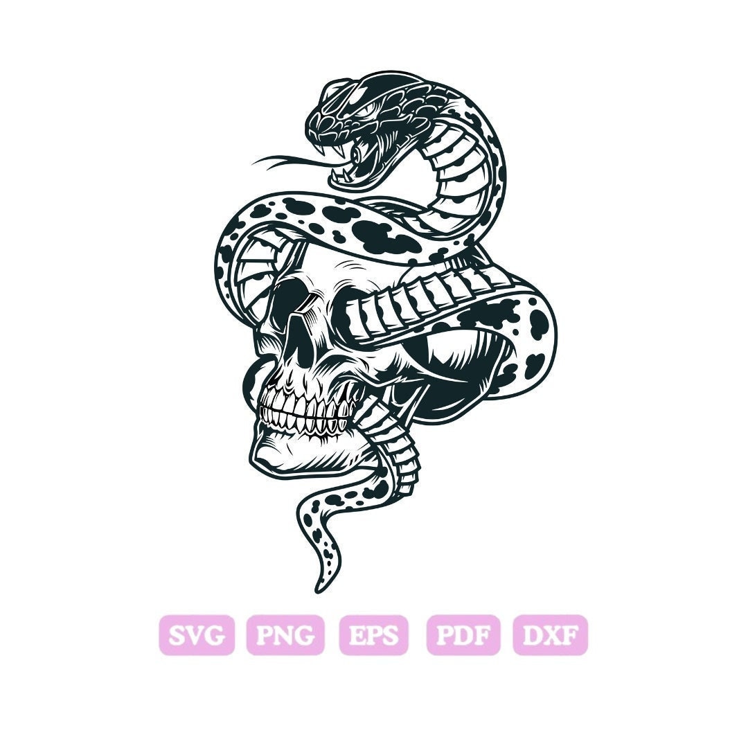 Skull Snake Svg, Snake Skull Svg, Skull Svg, Snake Svg, Skull Clipart ...