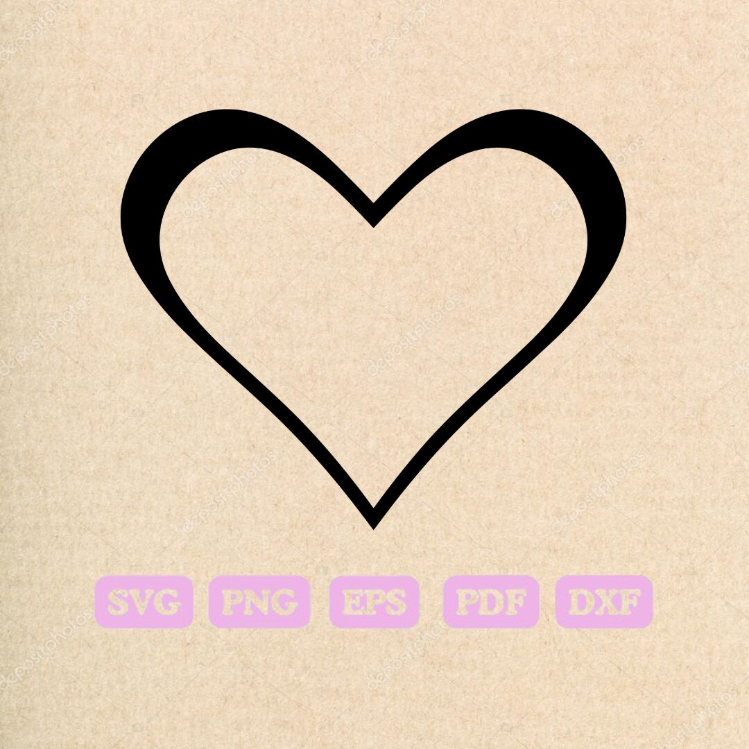 HEART Outline Design, Simple Heart DOWNLOAD, Hand Drawn Heart, Svg Png ...