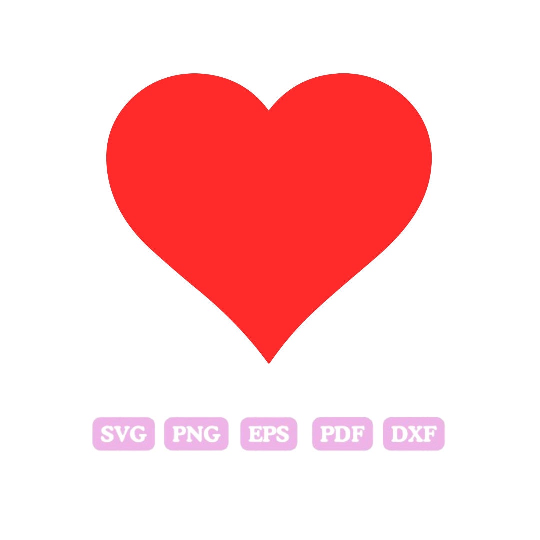 Red HEART Design, Simple Heart DOWNLOAD Hand Drawn Heart, Svg Png Dxf ...