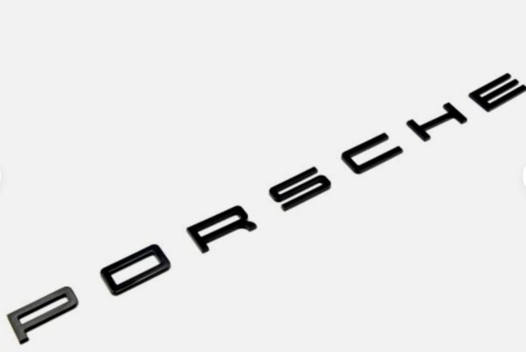 Porsche Script Letters Badge Gloss Black Boxster Cayenne 911 Panamera ...