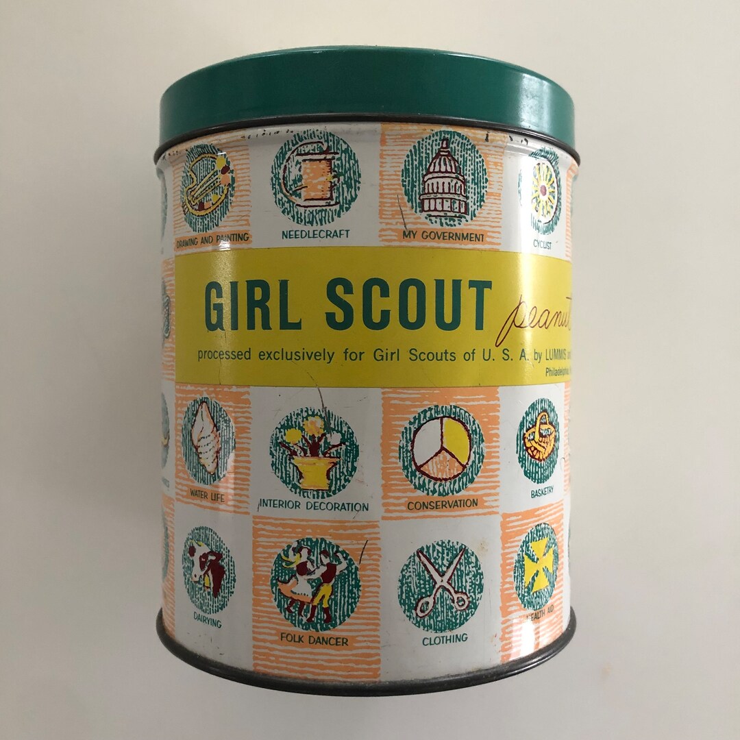 Vintage Girl Scout Peanut Crunch Cookie Tin - Etsy