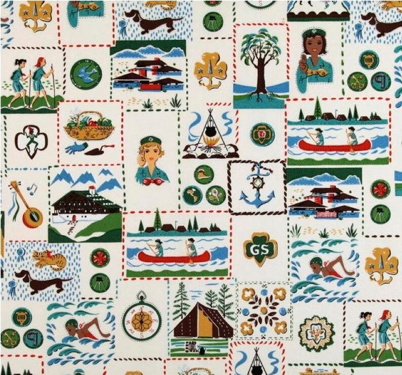Vintage Girl Scout Fabric Pouch - Etsy