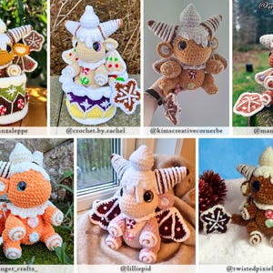 Gingerbread Dragon Amigurumi Crochet Pattern US Terms PDF - Etsy
