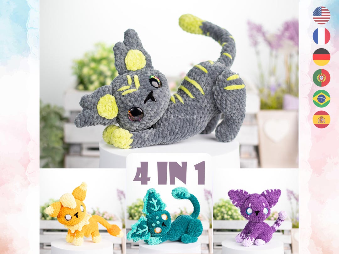 Magicats Amigurumi Crochet 4 Patterns Bundle US Terms PDF - Etsy