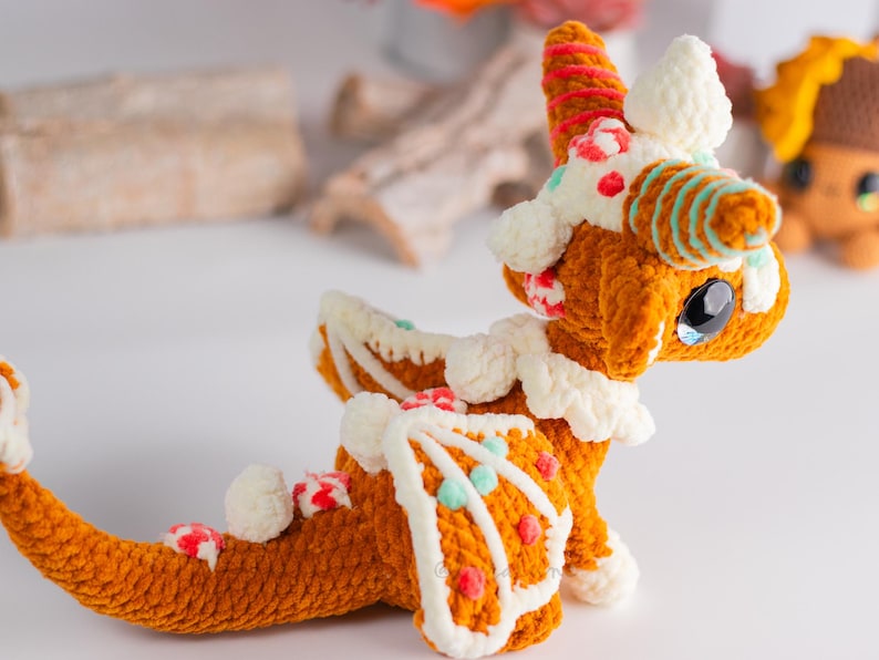Gingerbread Dragon 2 Amigurumi Crochet Pattern US Terms PDF - Etsy