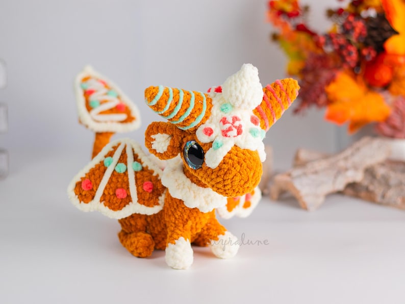 Gingerbread Dragon 2 Amigurumi Crochet Pattern US Terms PDF - Etsy