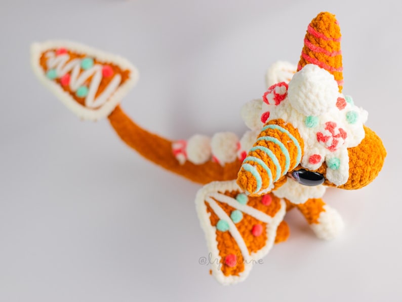 Gingerbread Dragon 2 Amigurumi Crochet Pattern US Terms PDF - Etsy