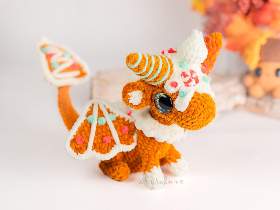 Gingerbread Dragon 2 Amigurumi Crochet Pattern US Terms PDF - Etsy