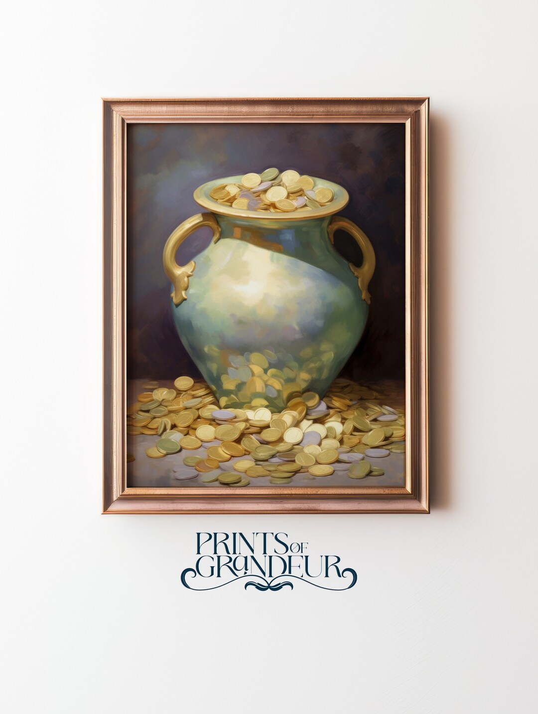 Vintage Print of Pot of Gold, Printable Art for Farmhouse Decor ...