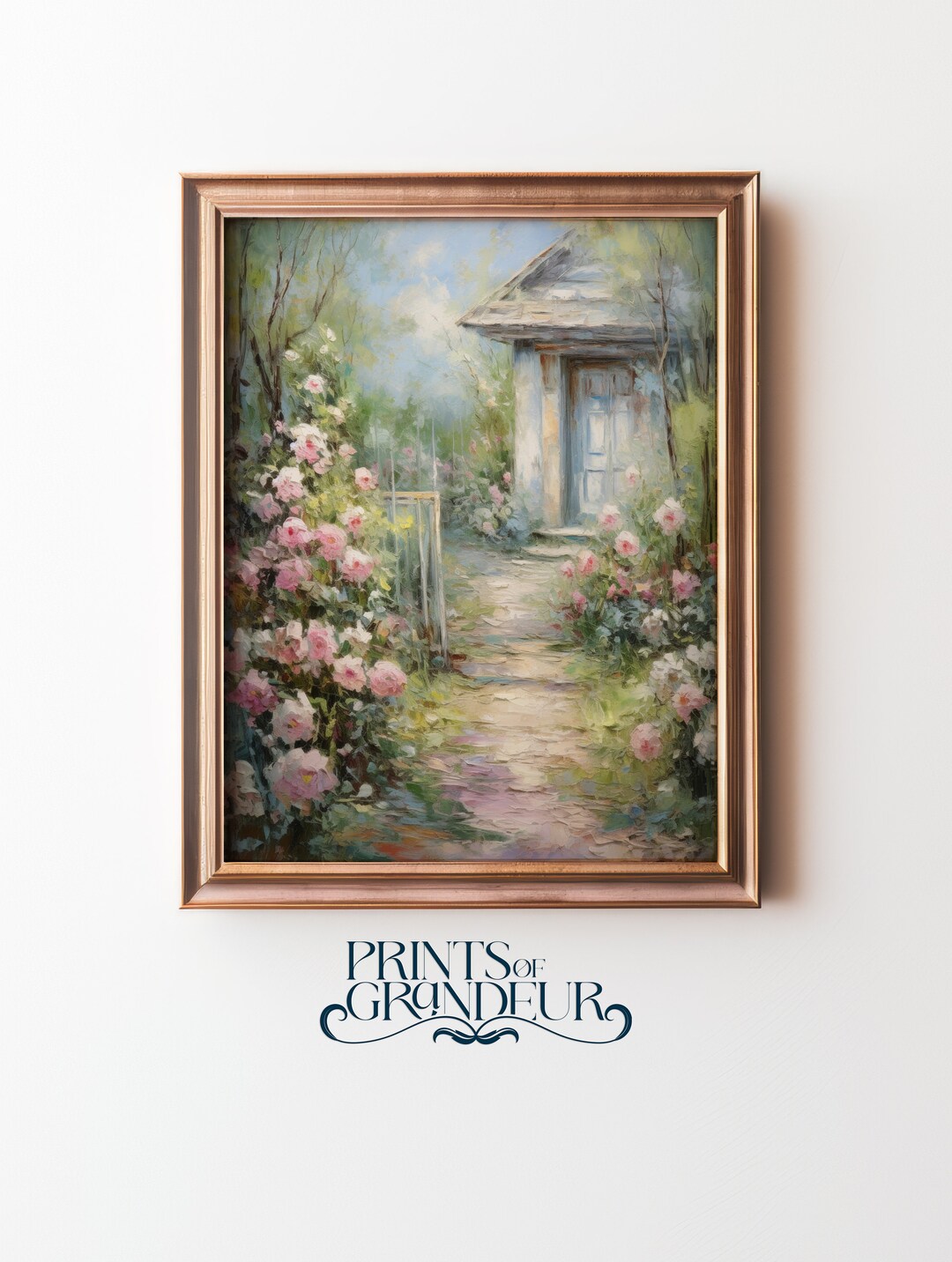 Vintage Spring Garden Path Printable Wall Art Charming Farmhouse Decor ...