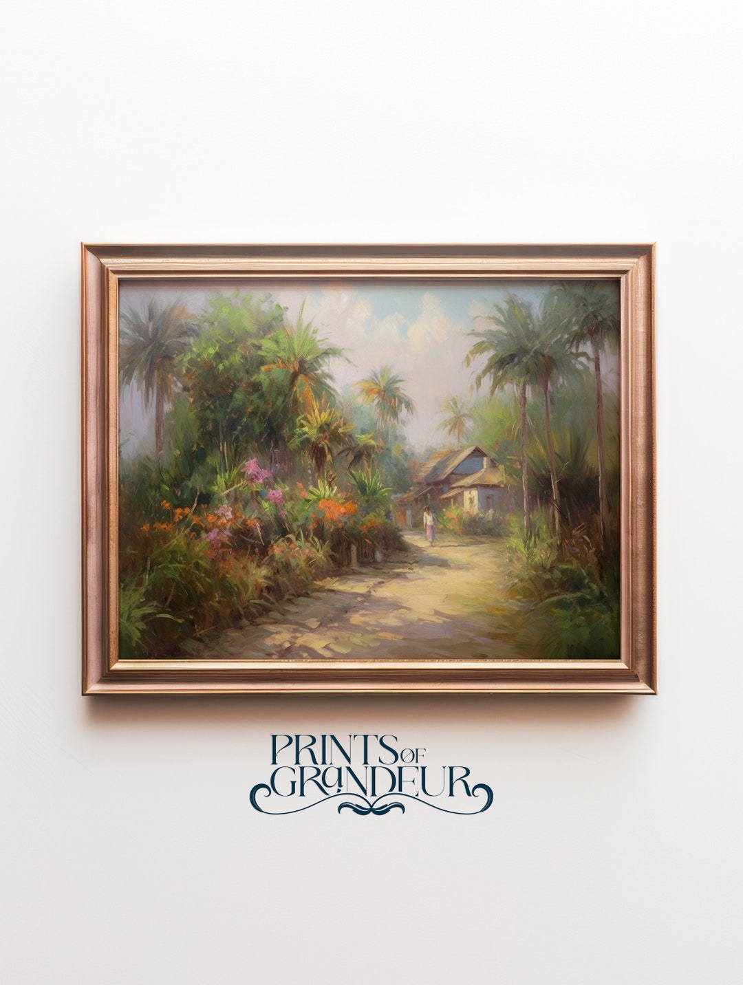 Digital Download Jungle Path Art, Antique Summer Painting, Printable ...