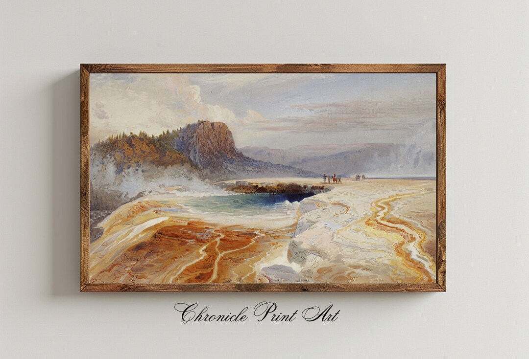 Yellowstone Geyser Art for Samsung Frame TV, Vintage Antique Painting ...