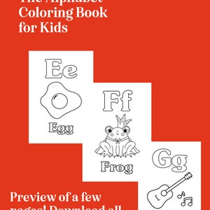 Kids Alphabet Coloring Pages- 26 Page Printable Coloring Worksheets for ...