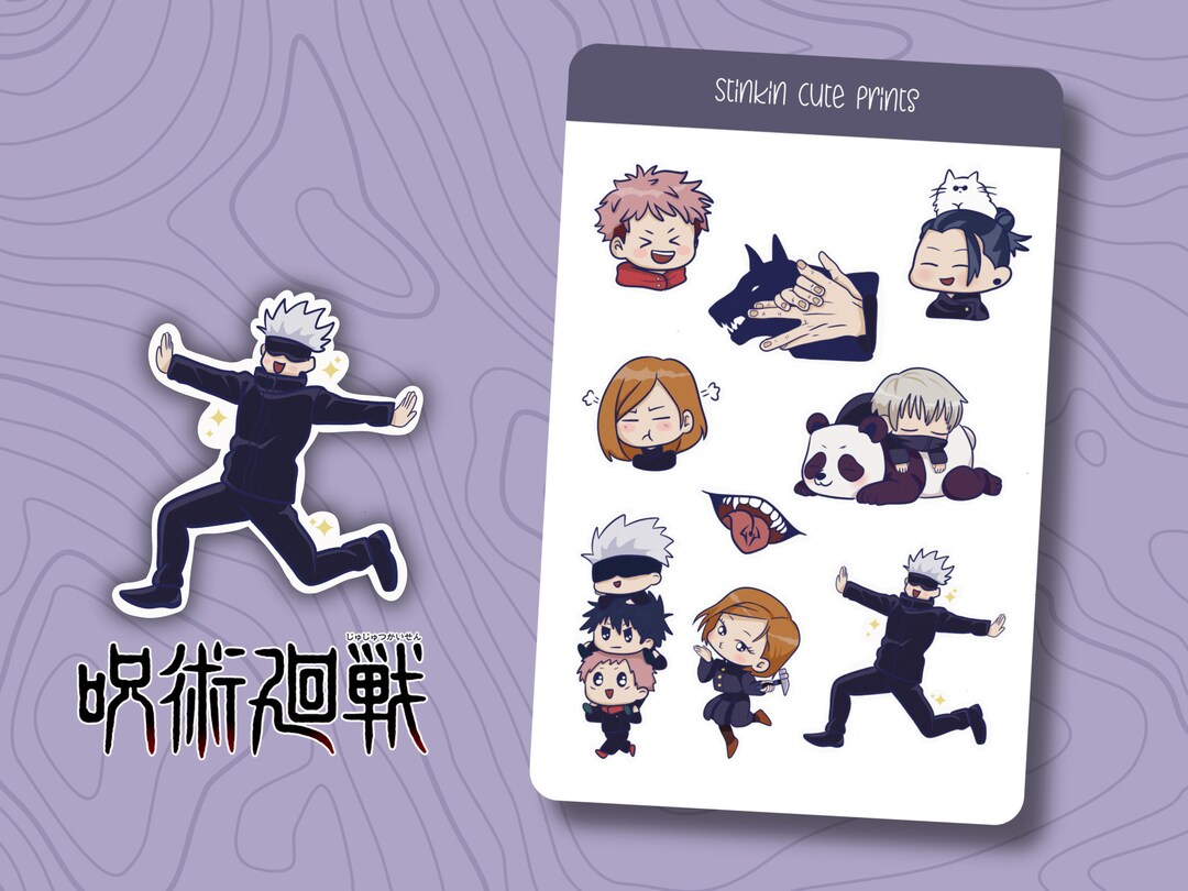 JJK Kawaii Japanese Anime Fanart Sticker Sheet - Etsy