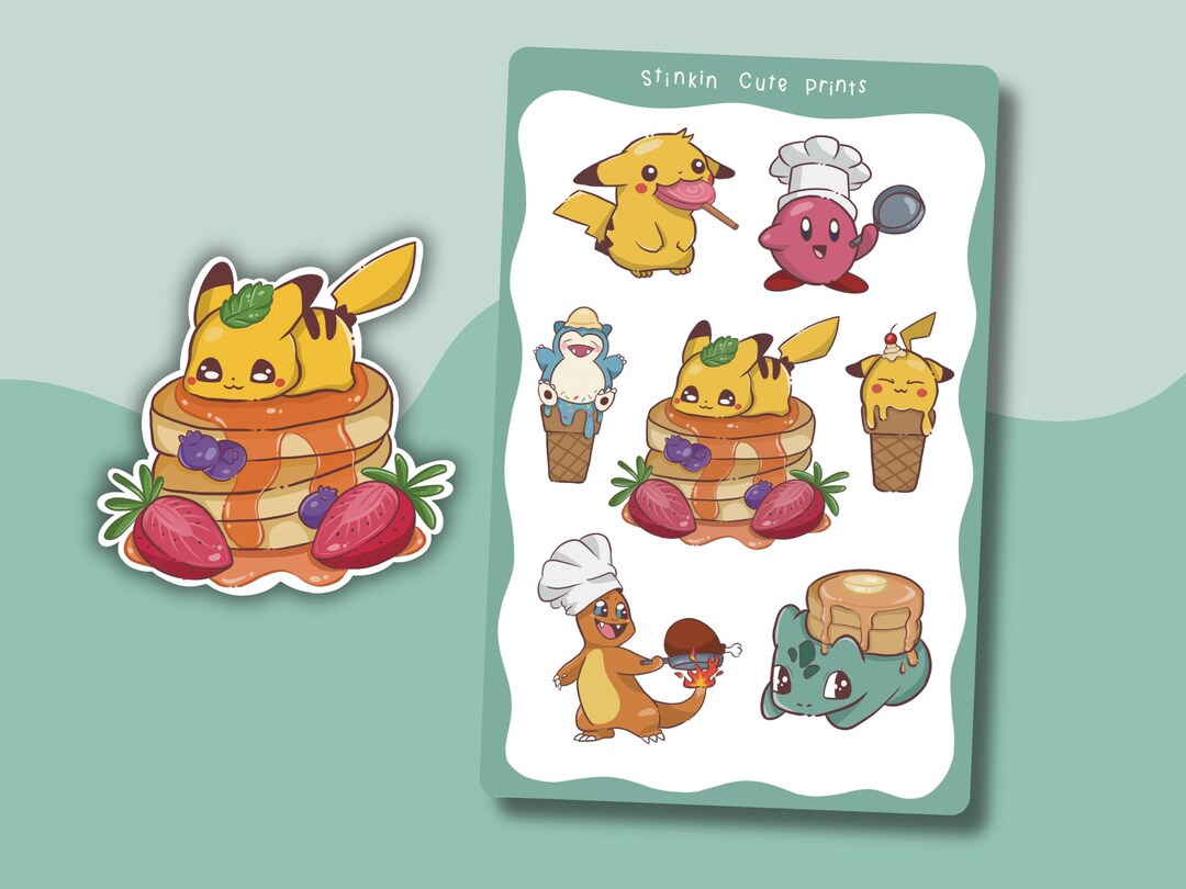 Kawaii Cooking Pika Friends Cartoon Fanart Sticker Sheet - Etsy