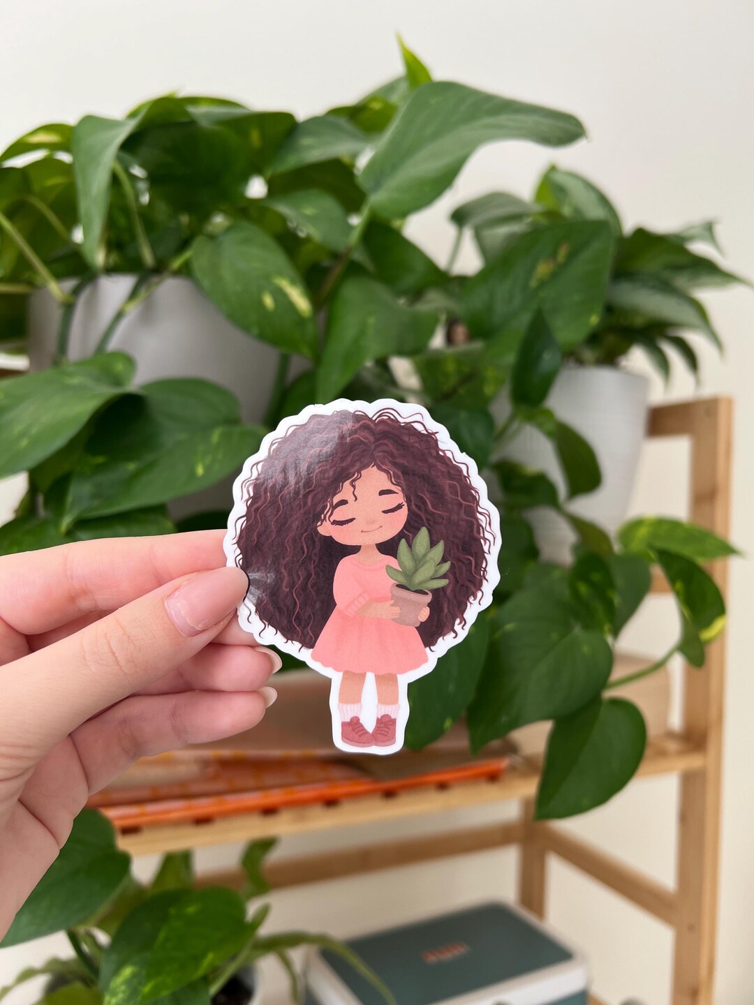 Cute Plant Girl Plant Lover Sticker - Etsy