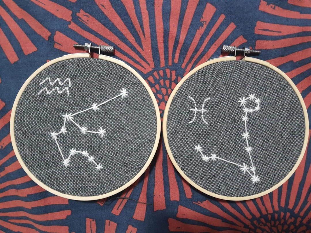 Zodiac Sign Constellation Embroidery - Etsy