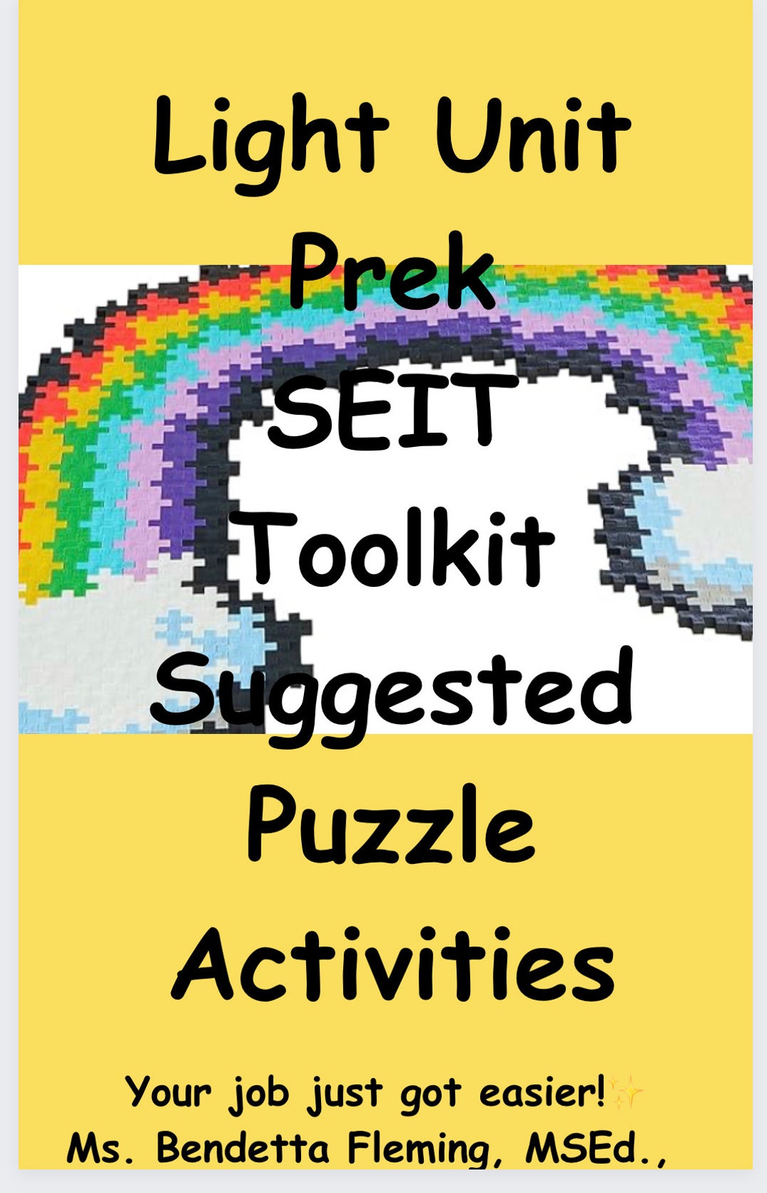 Light Unit Prek SEIT Toolkit Suggested Puzzle Activities - Etsy
