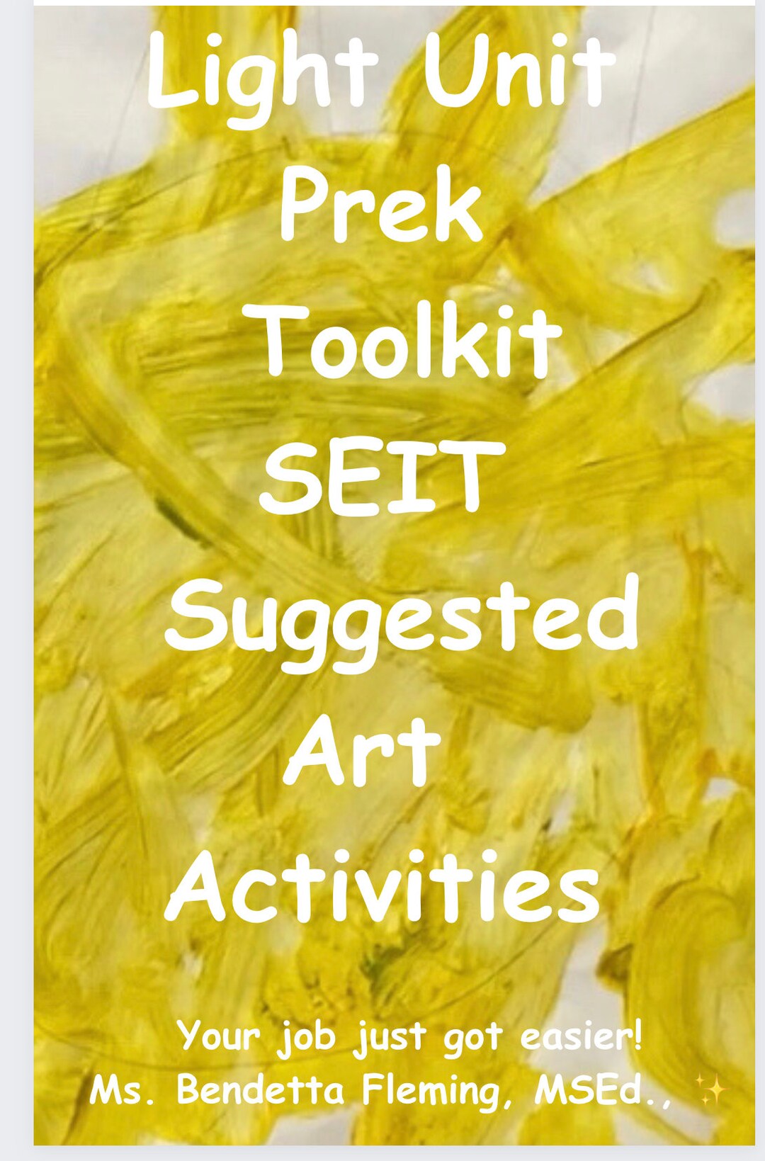 Light Unit Prek Toolkit SEIT Suggested Art Activities - Etsy