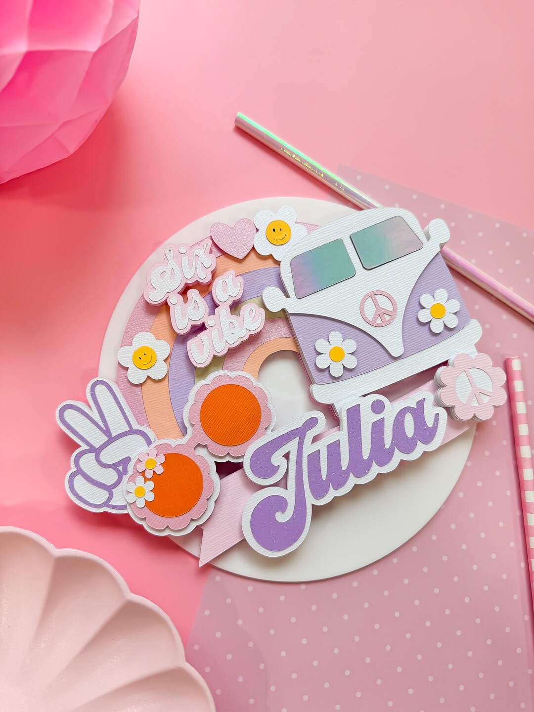 Groovy Cake Topper / Retro Groovy Party Decor - Etsy